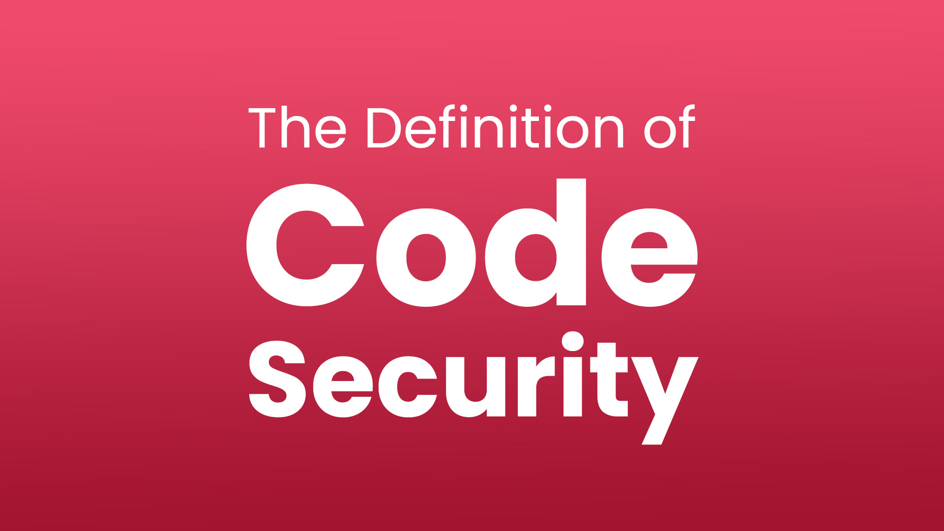 Code Security Definition SOOS